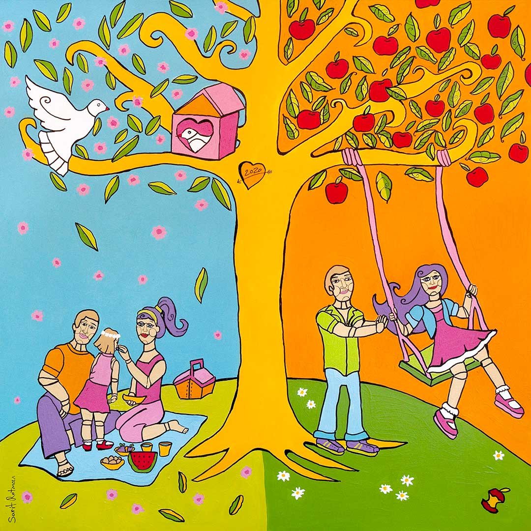 Family tree of a love story: FROM THE BOTTOM UP, optimistic art - Sarit ...